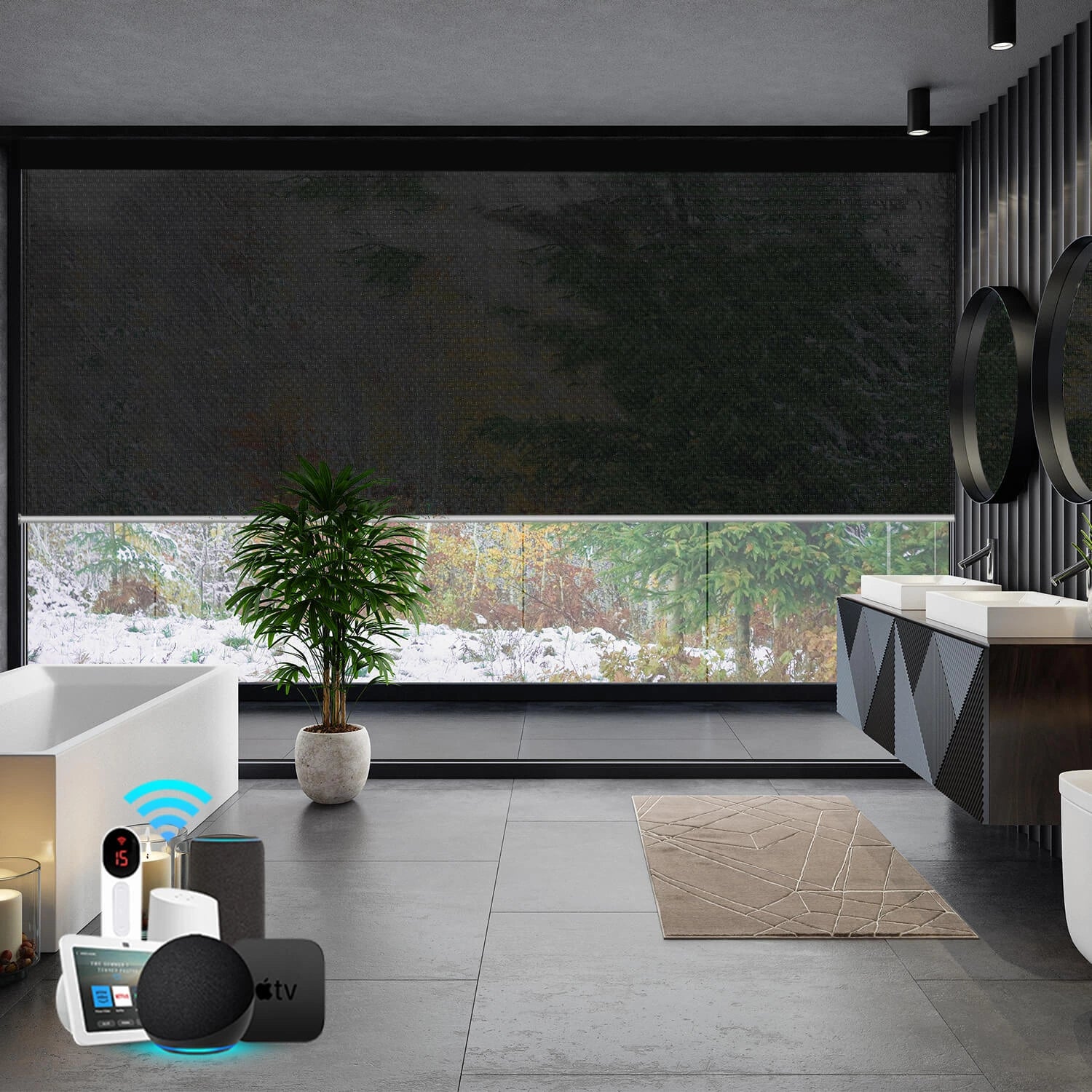 Motorized Light Filtering Blinds & Solar Shades for Windows - Bringnox